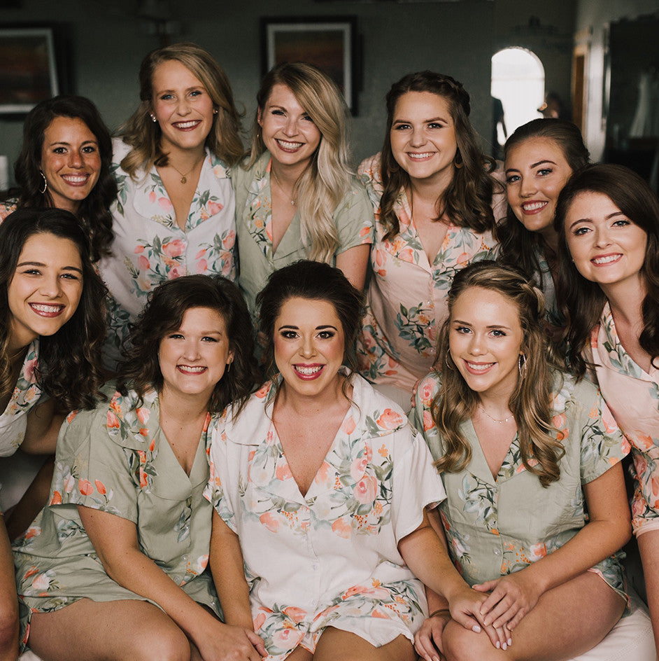 Set of Bridesmaids PJs- Dreamy Angel in Blush – robesbysilkandmore