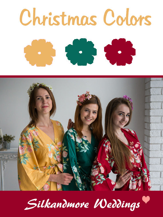 Christmas Color Robes - Premium Rayon Collection – robesbysilkandmore