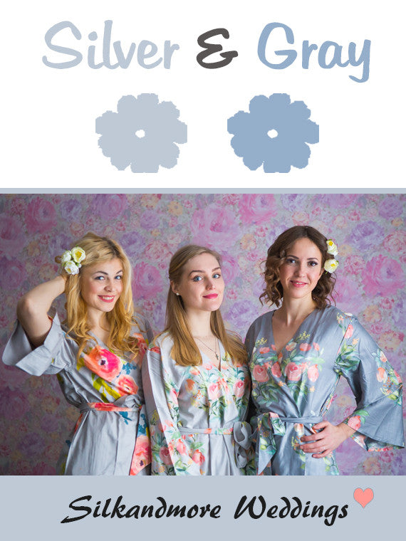 Silver and Gray Wedding Color Robes - Premium Rayon Collection ...