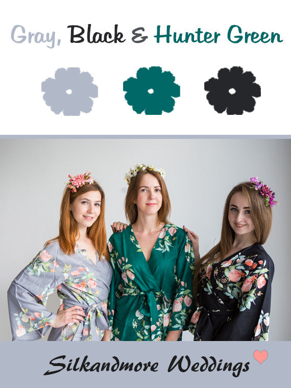 Gray, Black and Hunter Green Color Robes - Premium Rayon Collection ...