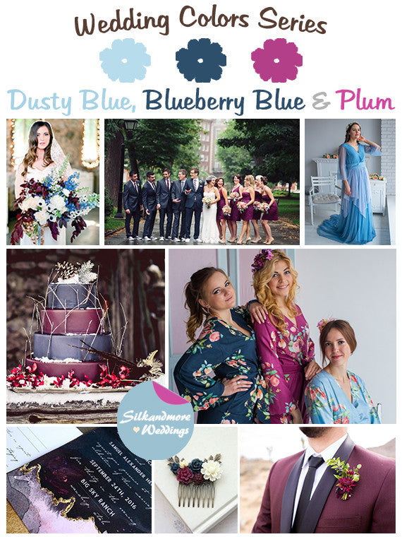 Dusty Blue, Blueberry Blue and Plum Wedding Color Palette ...