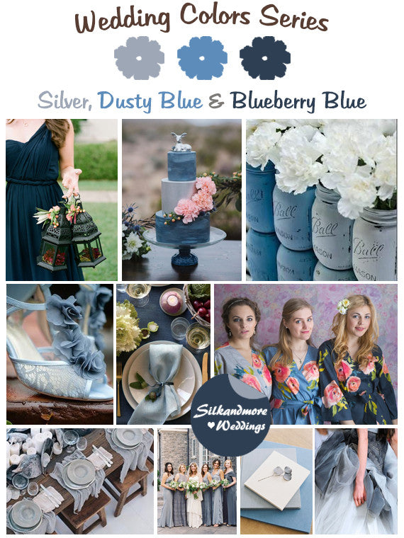 Silver, Dusty Blue and Blueberry Blue Wedding Color Palette ...
