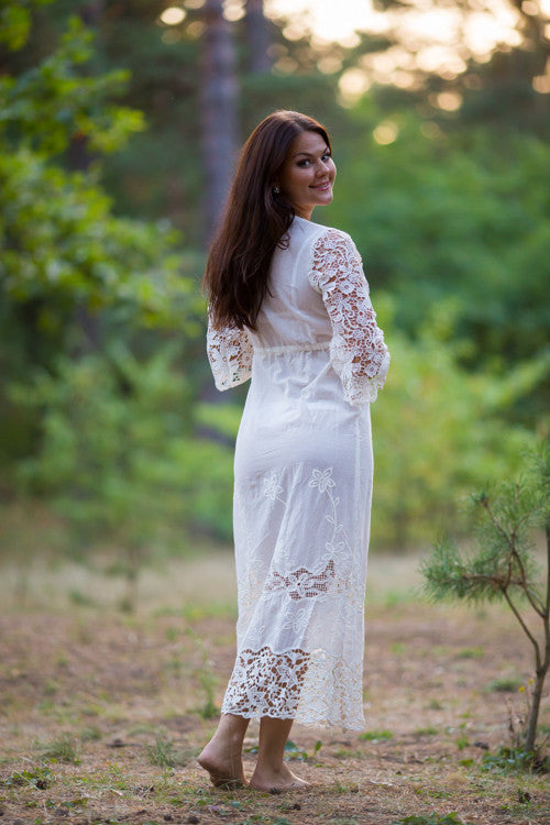 Oh Callie White Lace Bridal Boudoir Robe – robesbysilkandmore