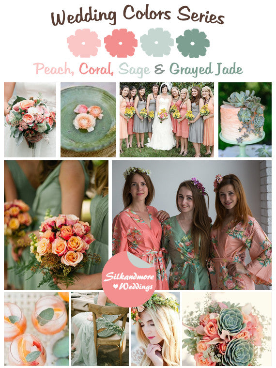 Peach, Coral, Sage and Grayed Jade Wedding Color Palette ...