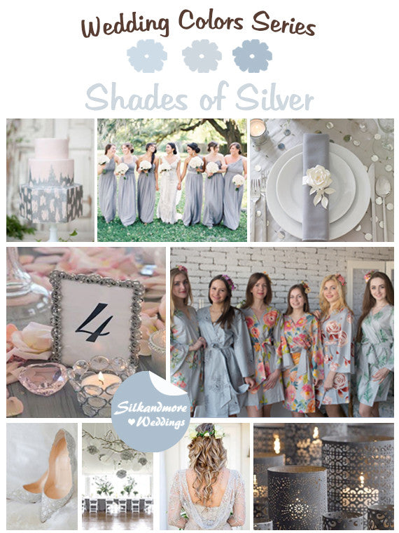 Shades of Silver Wedding Color Palette – robesbysilkandmore