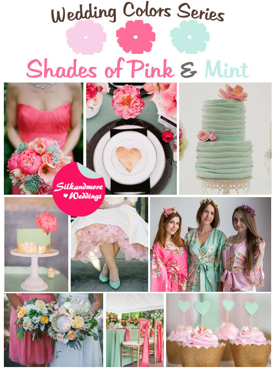 Shades of Pink and Mint Wedding Color Palette – robesbysilkandmore