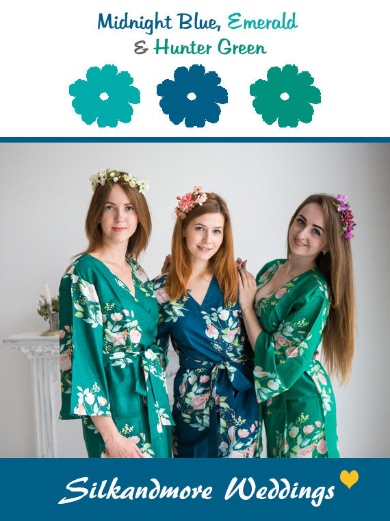 Midnight Blue, Emerald and Hunter Green Color Robes - Premium Rayon Co ...